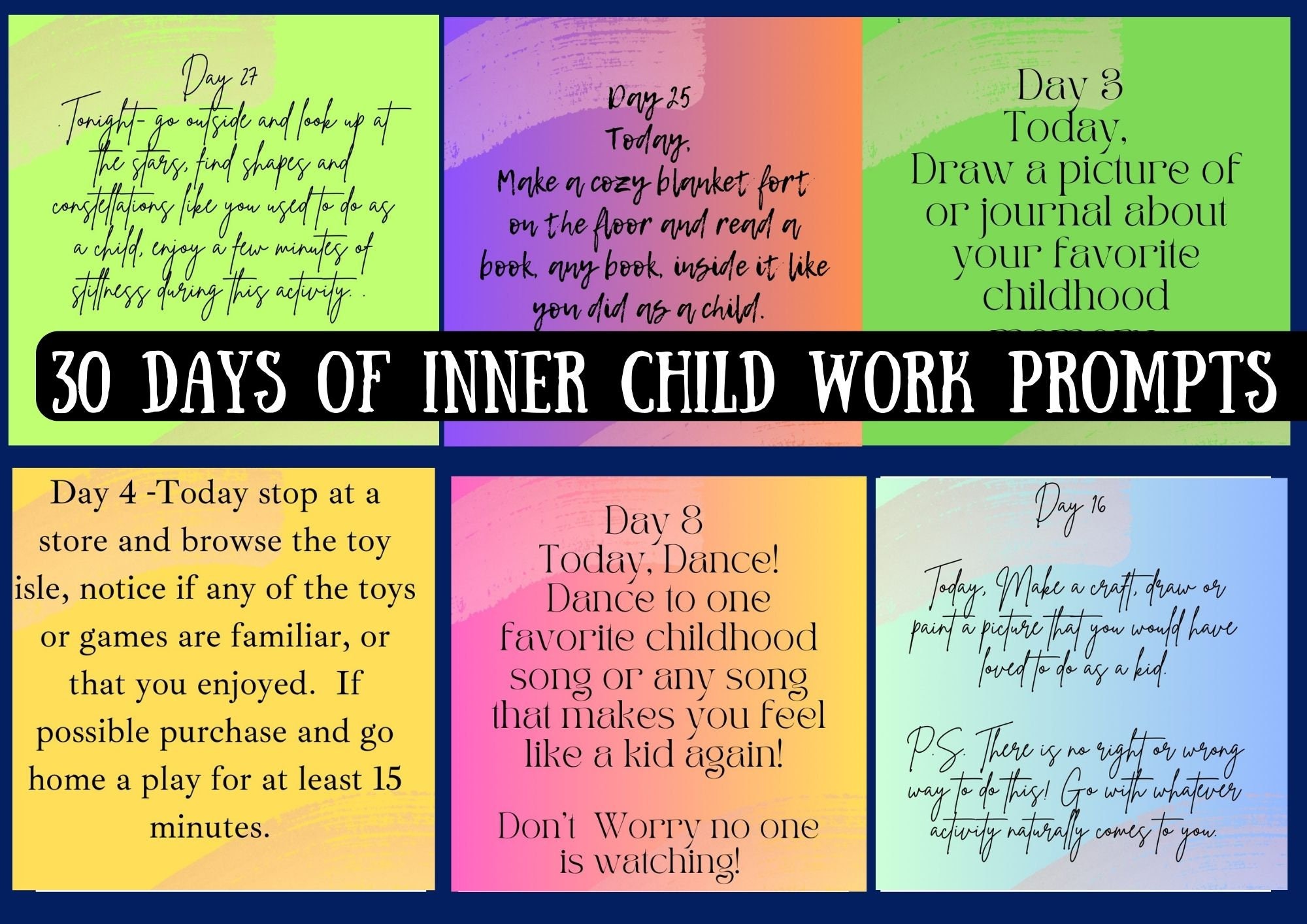 30 Days of Guided Inner Child Work Prompts & Affirmations PRINTABLE - Etsy