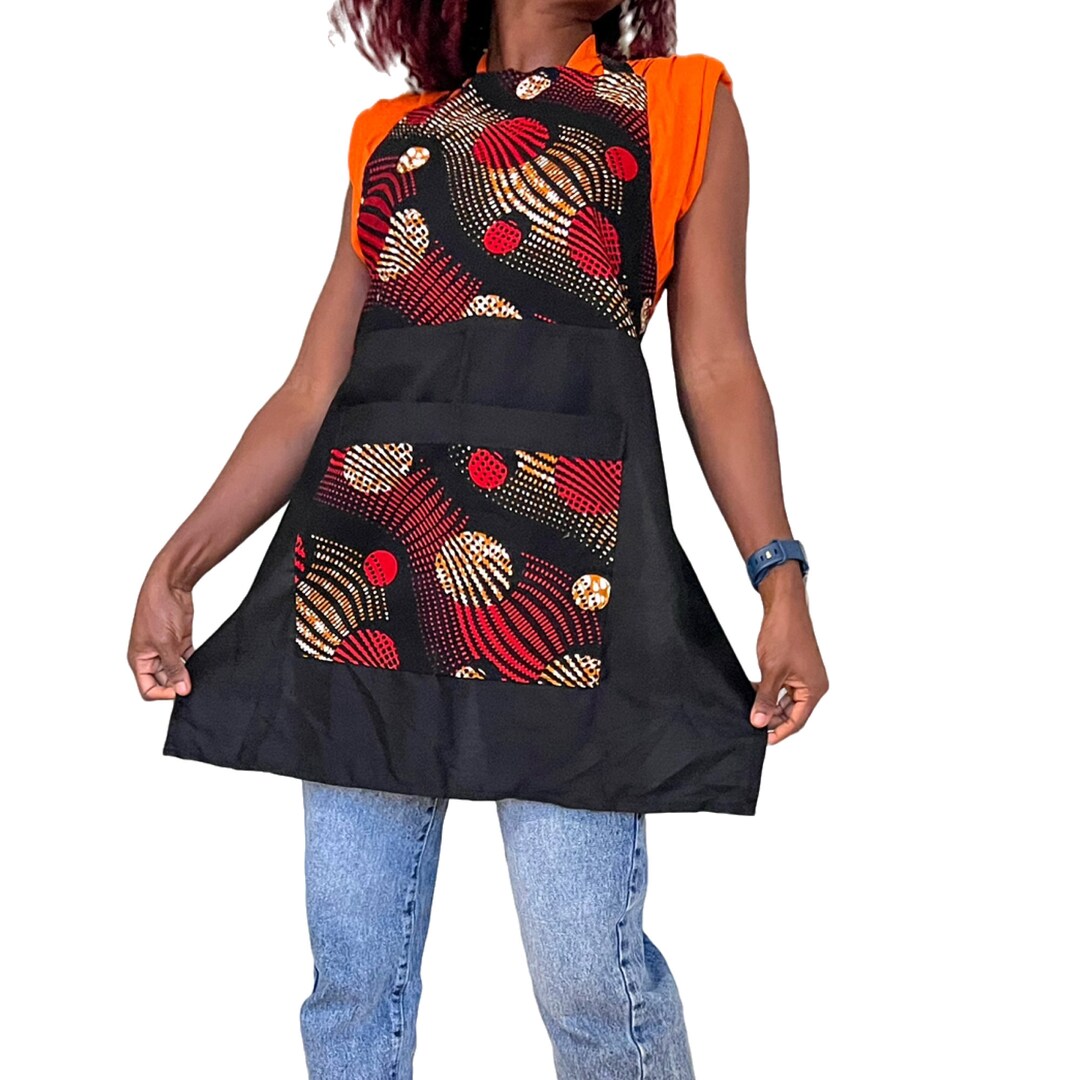 Apron,african Print Apron With Pockets, African Print Apron , Kitchen ...