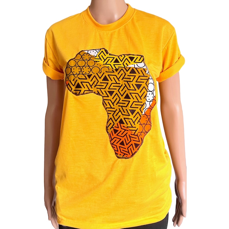 African Continent T-shirt: Geometric Map Print, Afrocentric Tee - Etsy