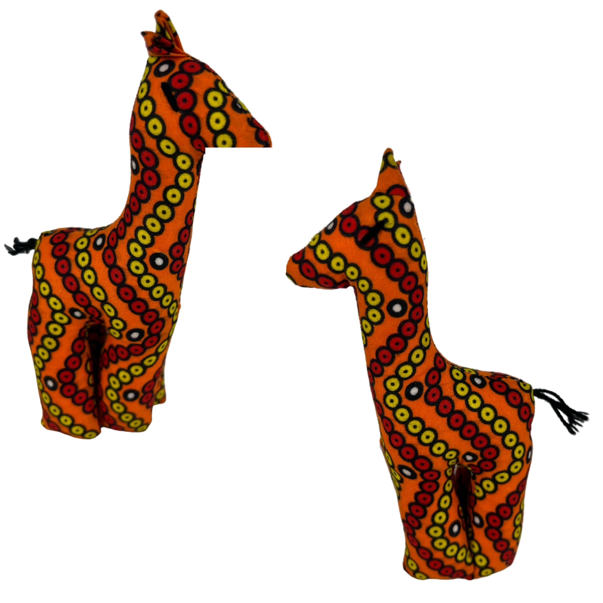 Handcrafted African Fabric Animal Figurines: Colorful Plush Toys - Etsy