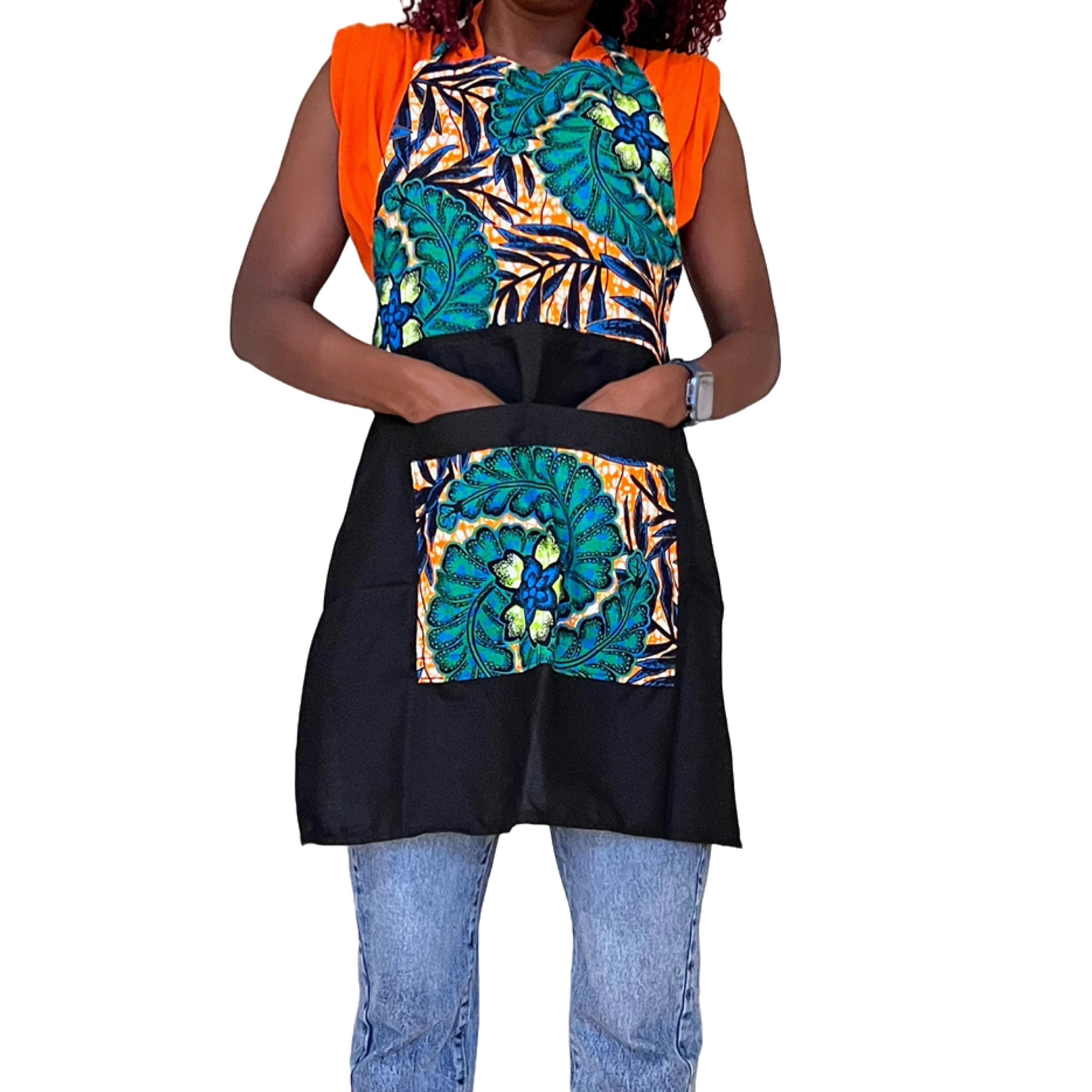 Apron,african Print Apron With Pockets, African Print Apron , Kitchen ...