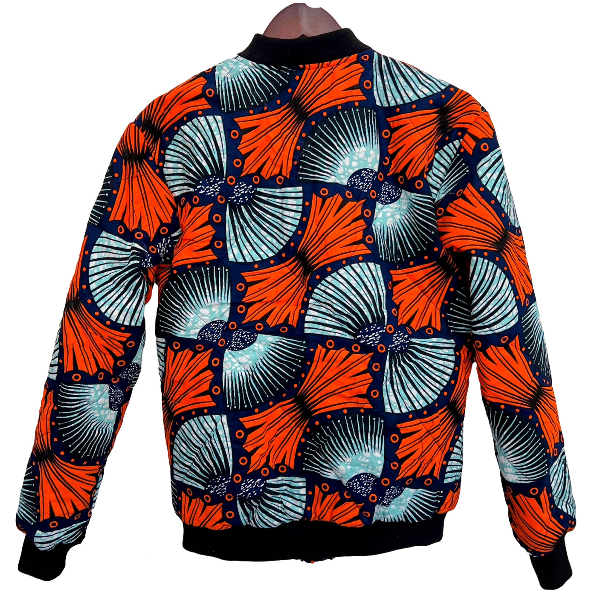 African Print Bomber Jacket With a Front Zip and Pockets, Unisex Ankara ...
