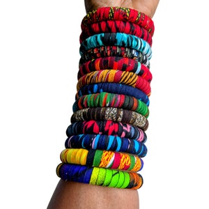 Handmade Ankara Fabric Bracelet: African Print Bangle, Afrocentric ...