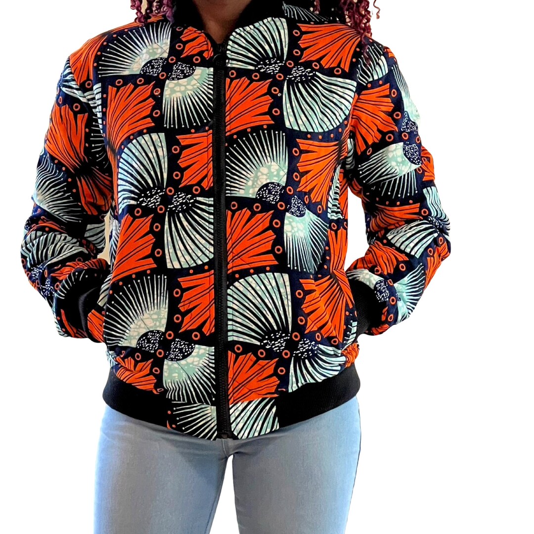 Vibrant Ankara Print Bomber Jacket: Unisex African Streetwear - Etsy