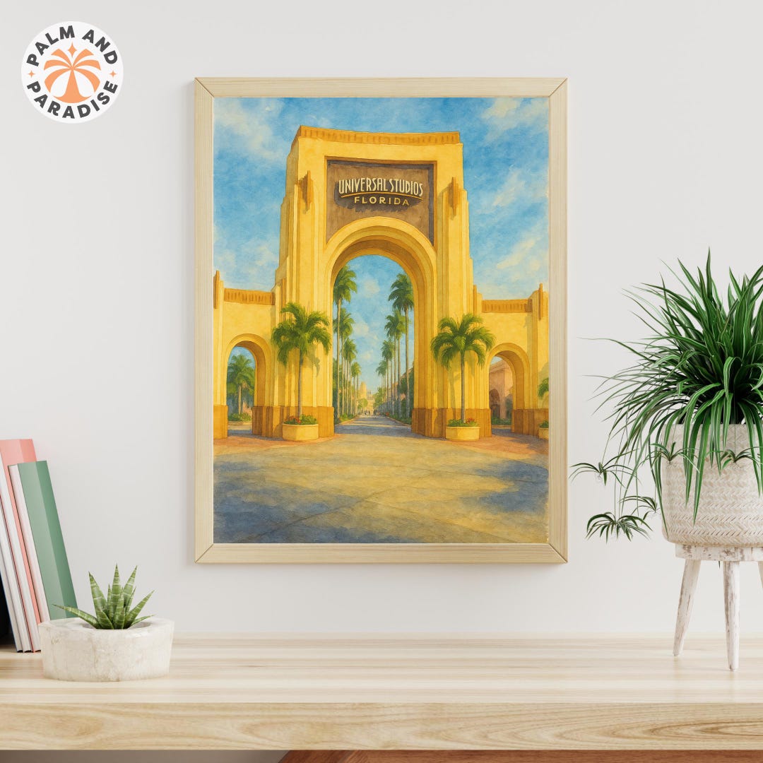 Universal Studios Florida Entrance Watercolour Print | Digital Download ...