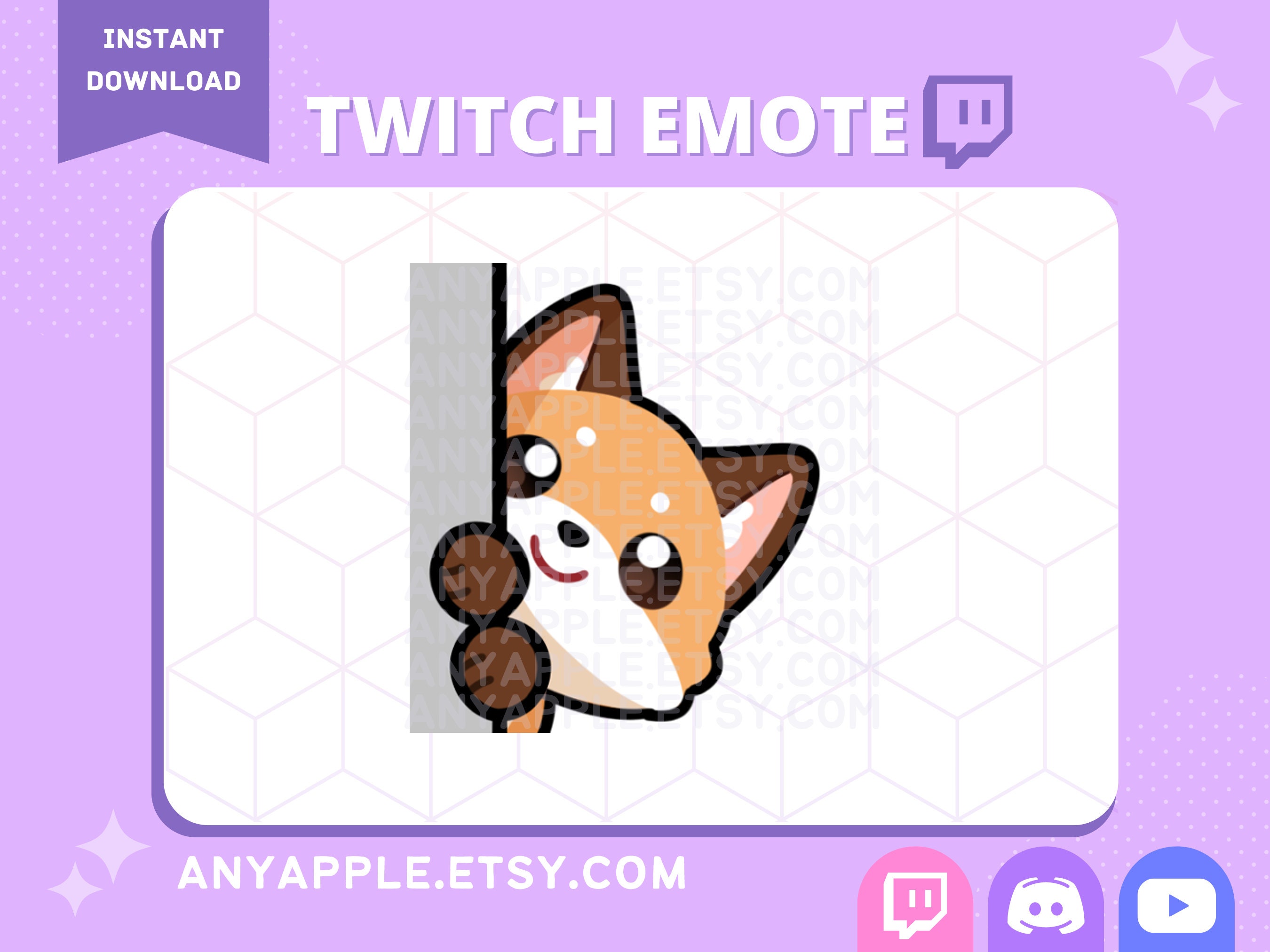 Cute Fox Twitch Emote For Streamer Discord Emote Lurk Hide Kawaii