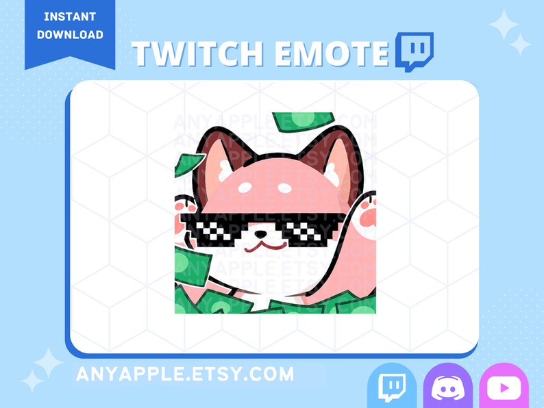 Pink Fox Twitch Emote for Streamer Discord Emote GG, EZ, Cool Kawaii ...
