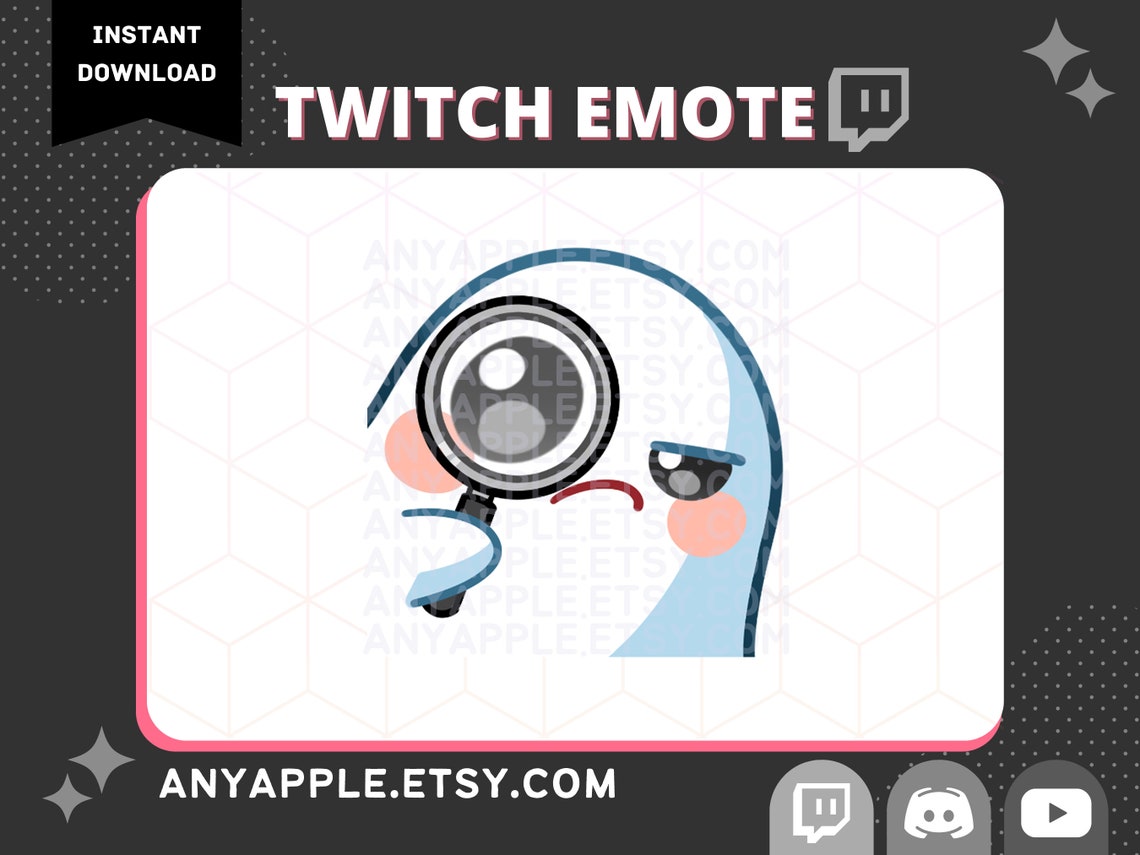 Cute Ghost Twitch Emote for Streamer | Discord Emote | Sus, Hmm, Lens ...