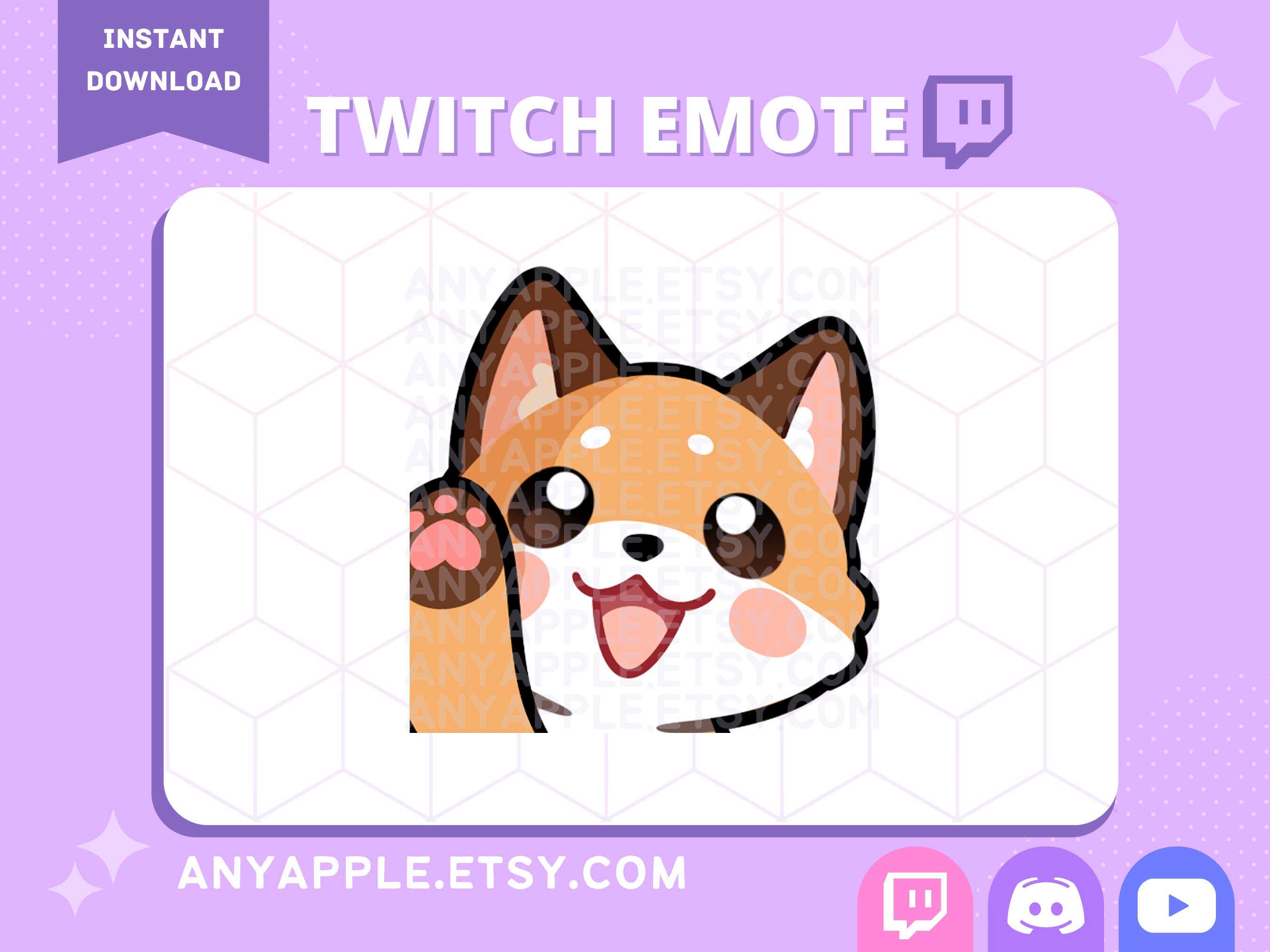 Cute Fox Twitch Emote for Streamer Discord Emote Wave, Hi, Hello, Bye ...