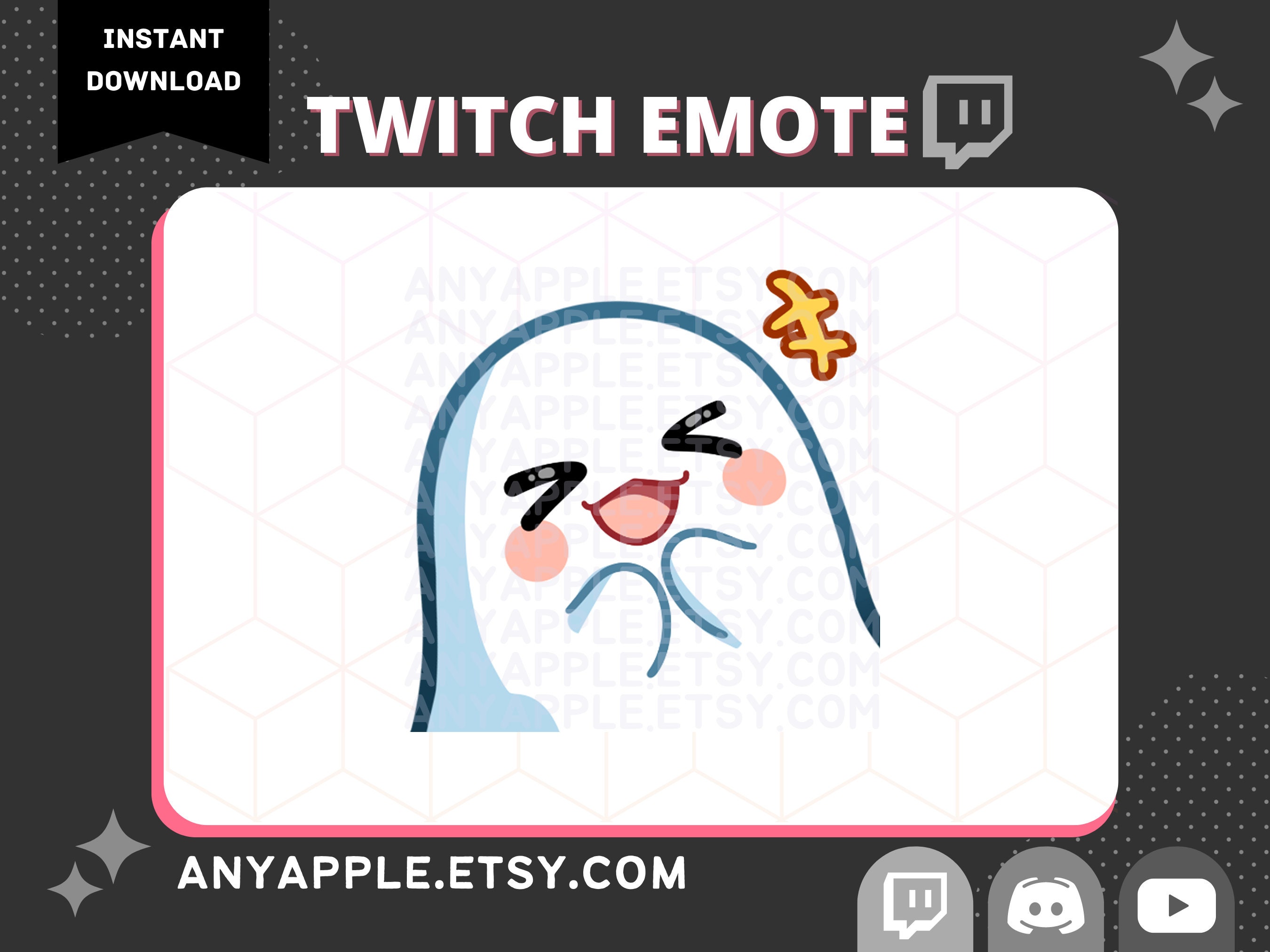 Cute Ghost Twitch Emote for Streamer | Discord Emote | Lol, Lul, Happy ...