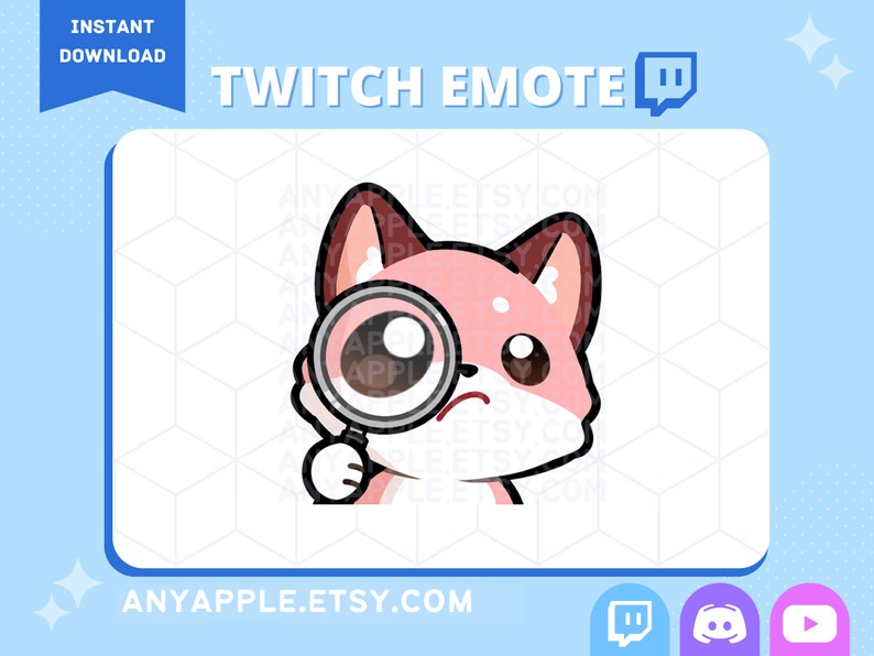 Pink Fox Twitch Emote for Streamer | Discord Emote | Sus, Hmm | Kawaii ...
