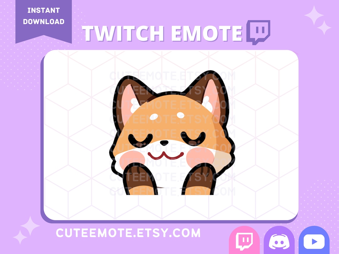 Cute Fox Twitch Emote for Streamer Discord Emote Uwu, Blush, Shy Kawaii ...