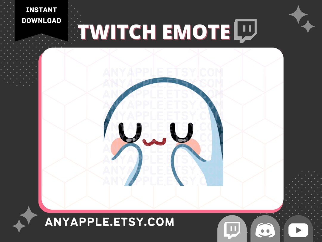 Cute Ghost Twitch Emote for Streamer | Discord Emote | Uwu, Blush, Shy ...