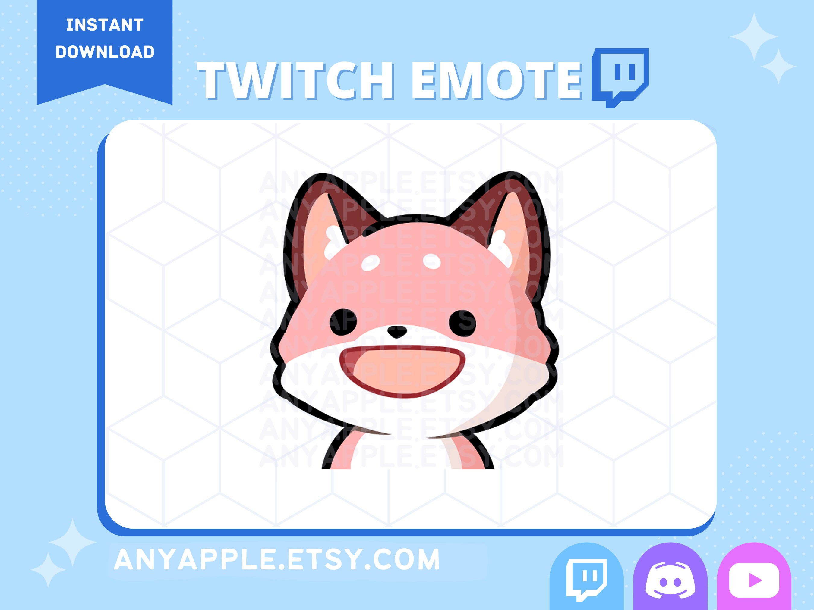 Pink Fox Twitch Emote for Streamer | Discord Emote | What, Wut | Kawaii ...