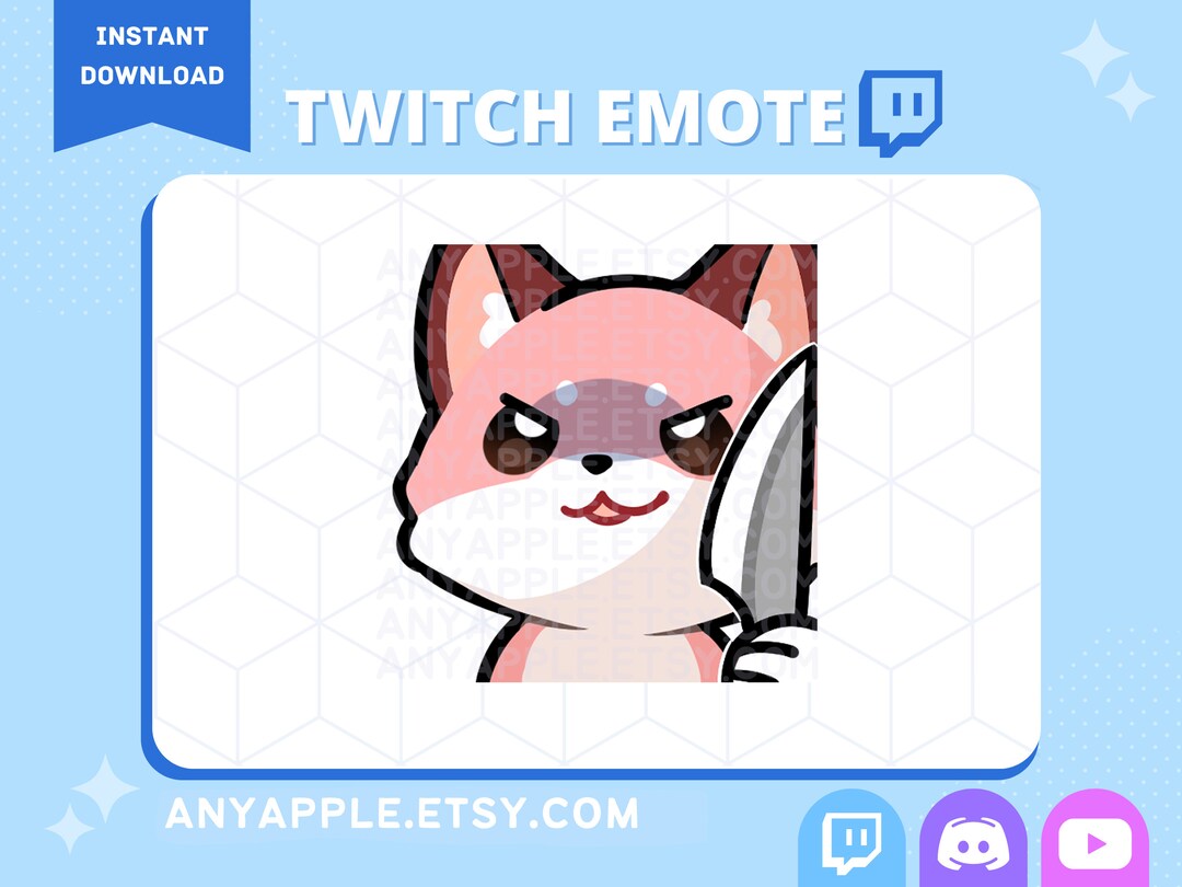 Pink Fox Yandere Twitch Emote: Knife, Angry, Evil (digital Download) - Etsy