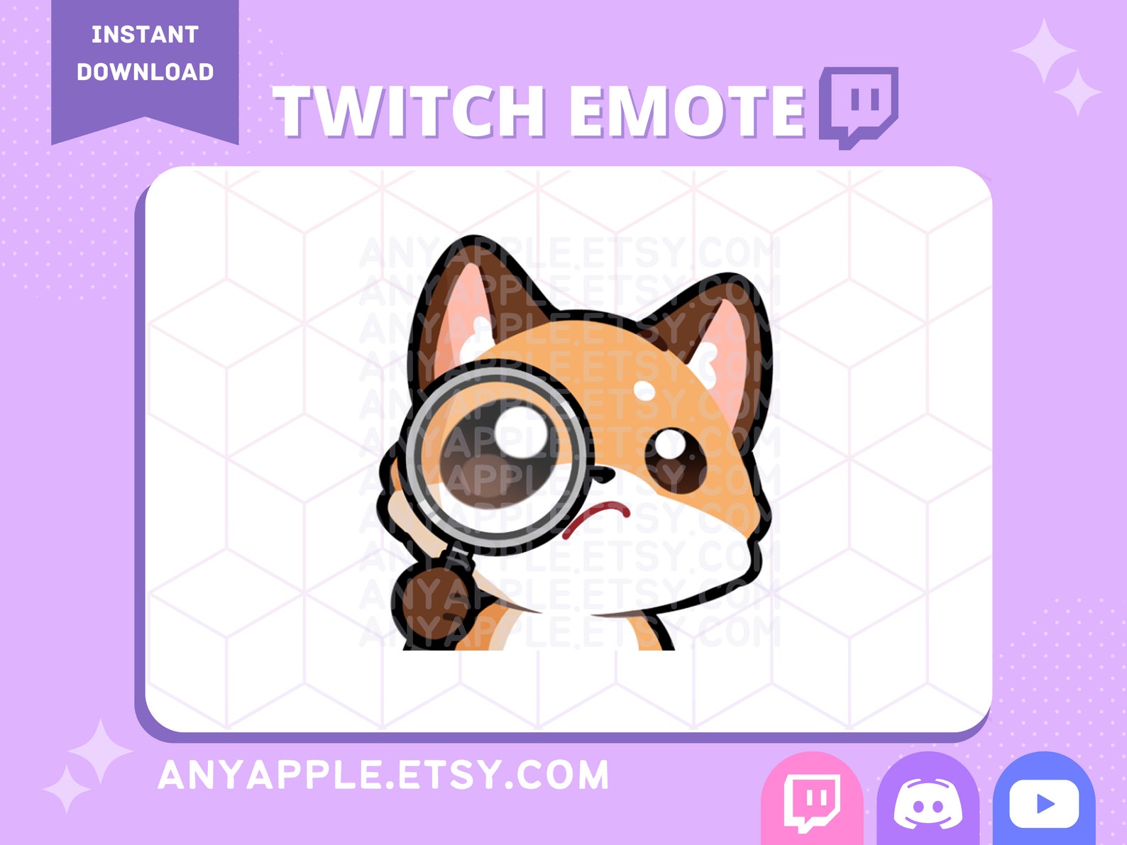 Cute Fox Twitch Emote for Streamer | Discord Emote | Sus, Hmm | Kawaii ...