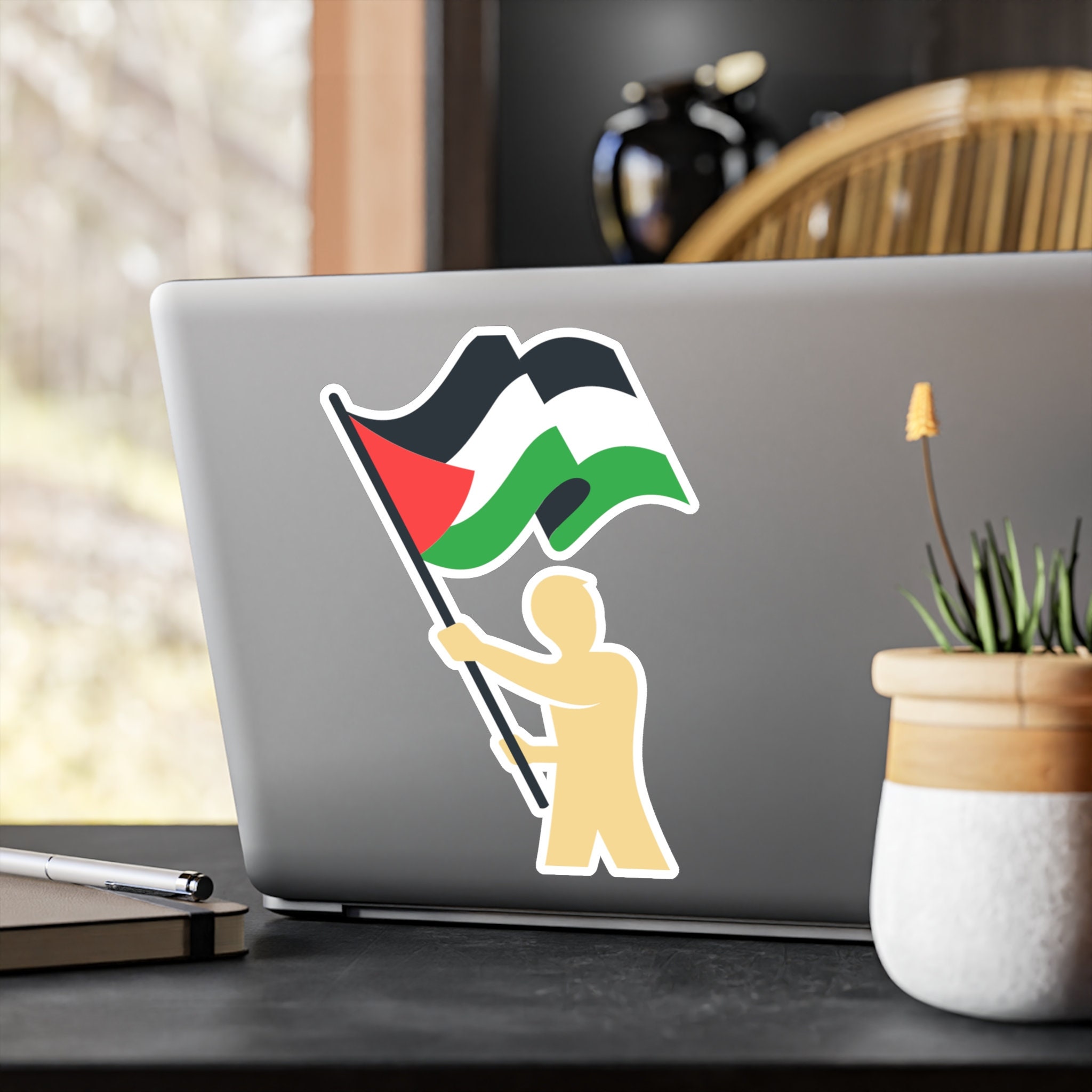 Man Waving PALESTINIAN Flag Vinyl Decals - Etsy