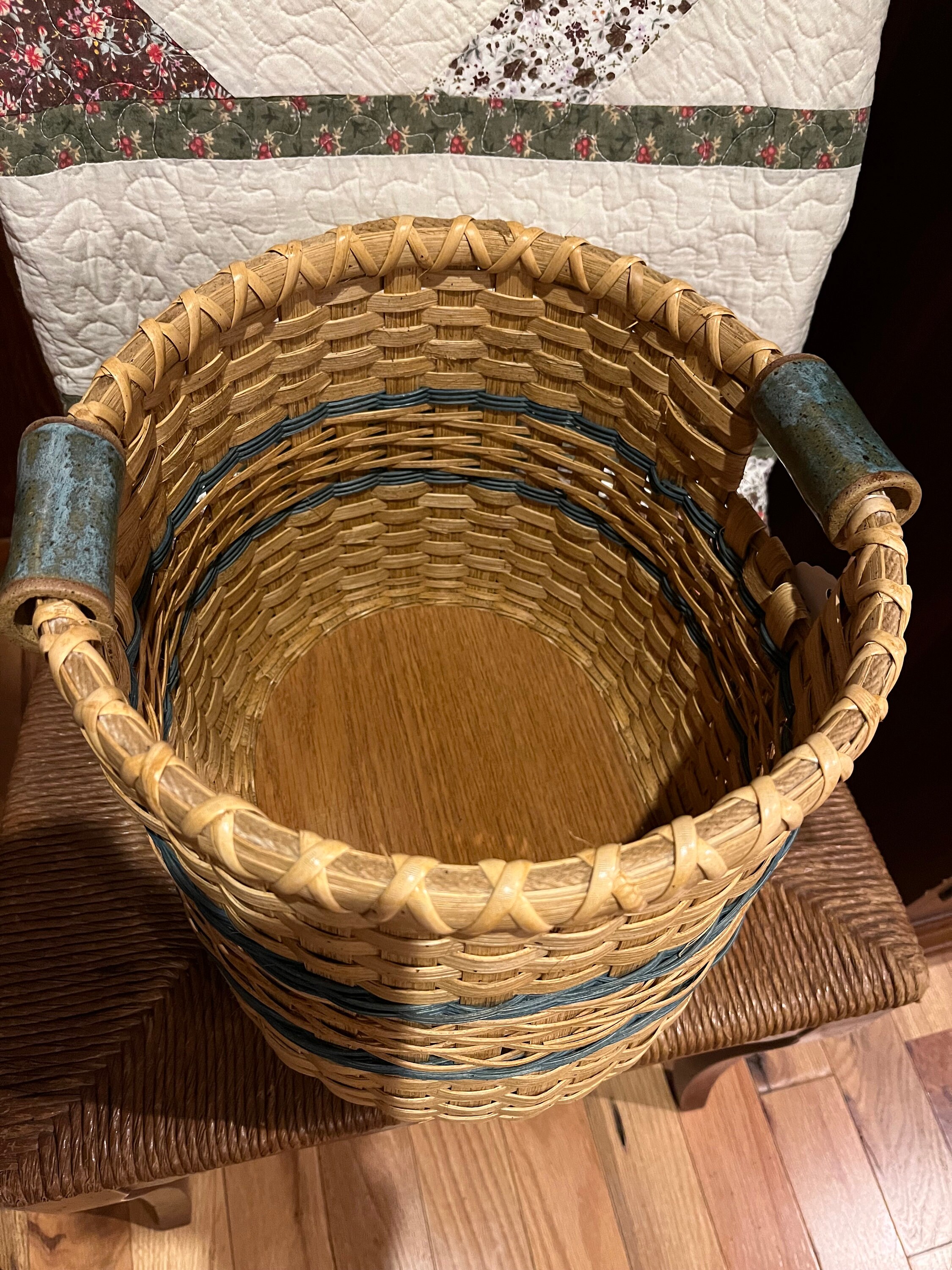 Ky Tote handmade Basket With Handcrafted Stoneware Handles - Etsy