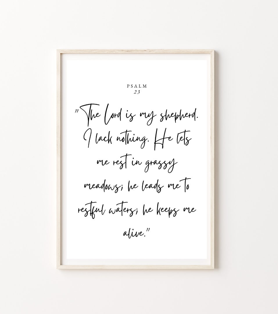Bible Verse Printable Psalm 23, Scripture Prints, Christian Decor ...