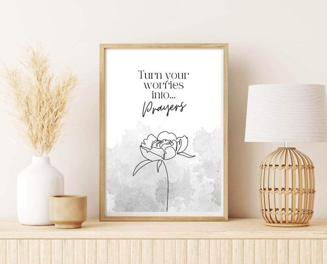 Christian Printable Turn Your Worries Into Prayers, Scripture Prints ...