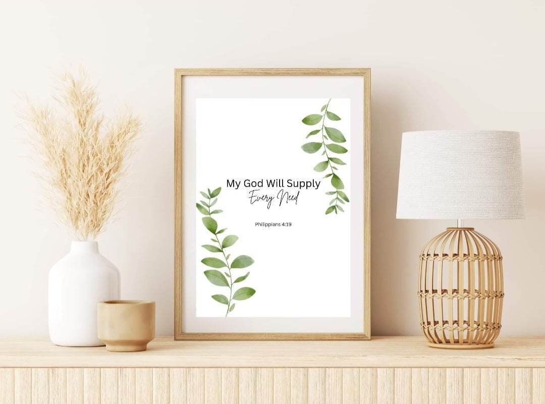 Bible Verse Printable Philippians 4:19, Scripture Prints, Christian ...