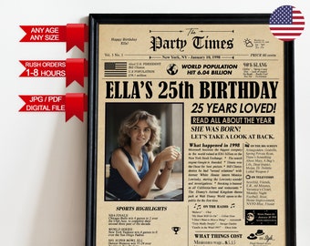 1998 Birthday Newspaper - Etsy