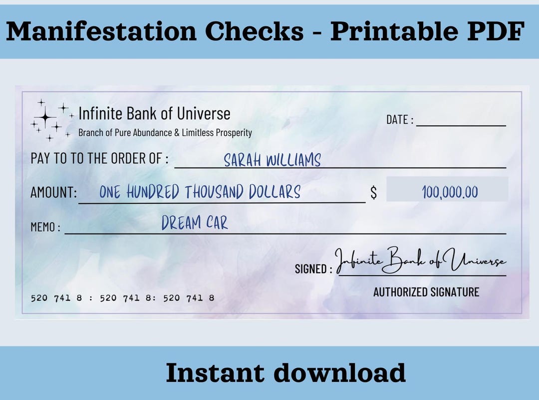 Manifestation Checks and 520 Cheat Code Printable PDF – Attract Money and Abundance - Etsy