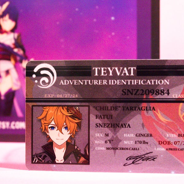 Genshin Character Cards - Etsy