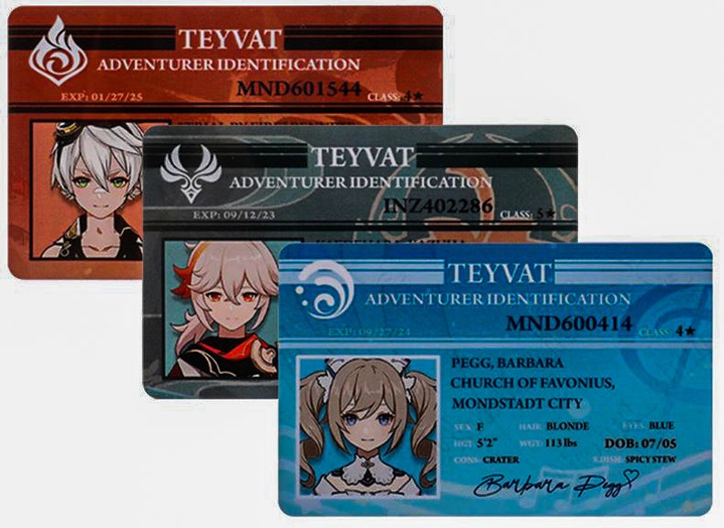 Genshin Impact Bennett Bennett Genshin Genshin Adventurer Card Passport ...