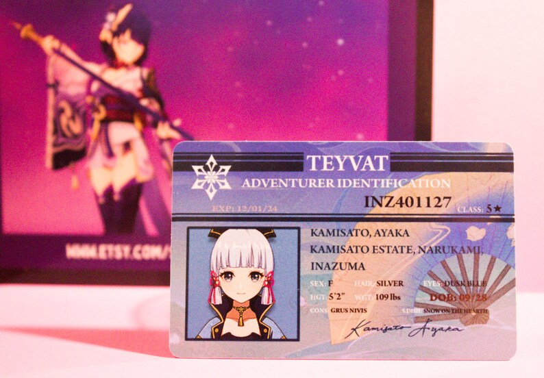 Genshin Impact Ayaka Genshin Adventurer Card L Ayaka - Etsy