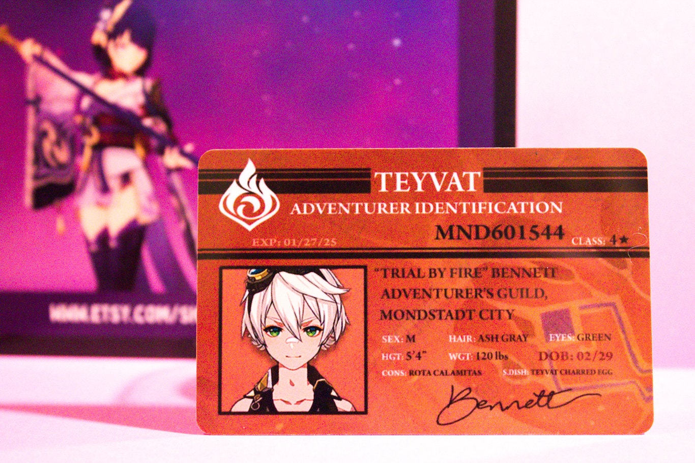 Genshin Impact Bennett Bennett Genshin Genshin Adventurer Card Passport ...