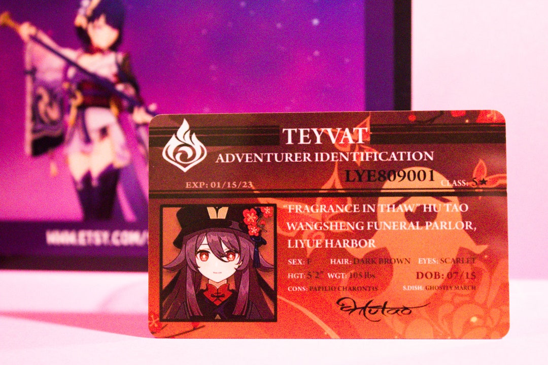 Buy Genshin Impact Hu Tao Hu Tao Genshin Genshin Impact Adventurer Card ...