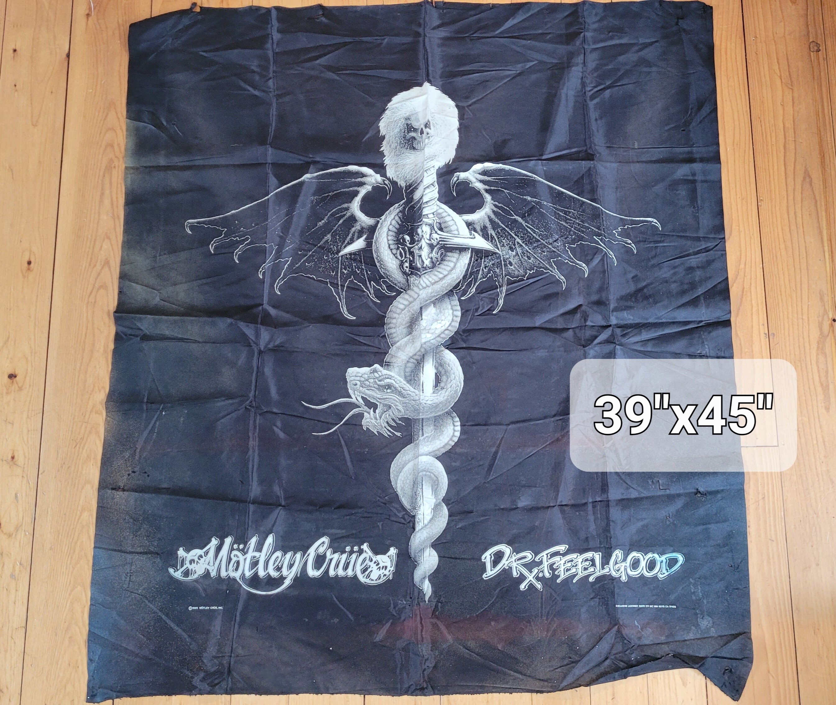 Vintage 1989 Motley Crue Silk Banner Silk Poster Dr. FEELGOOD 39x45 RETRO Rocker Banner Etsy