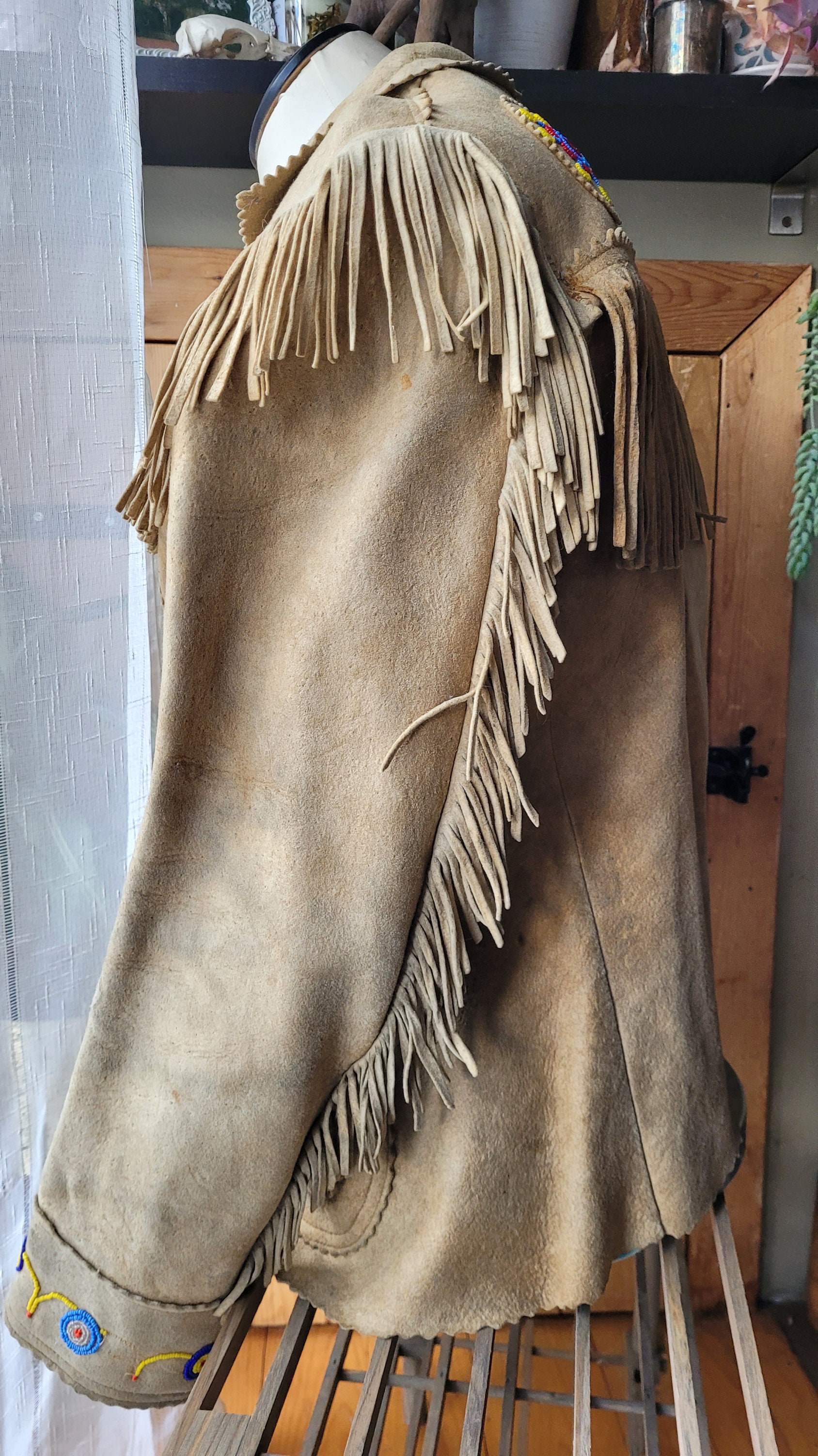 1960s Hand Sewn Caribou Hide Jacket Vintage Hand Beaded Jacket West ...