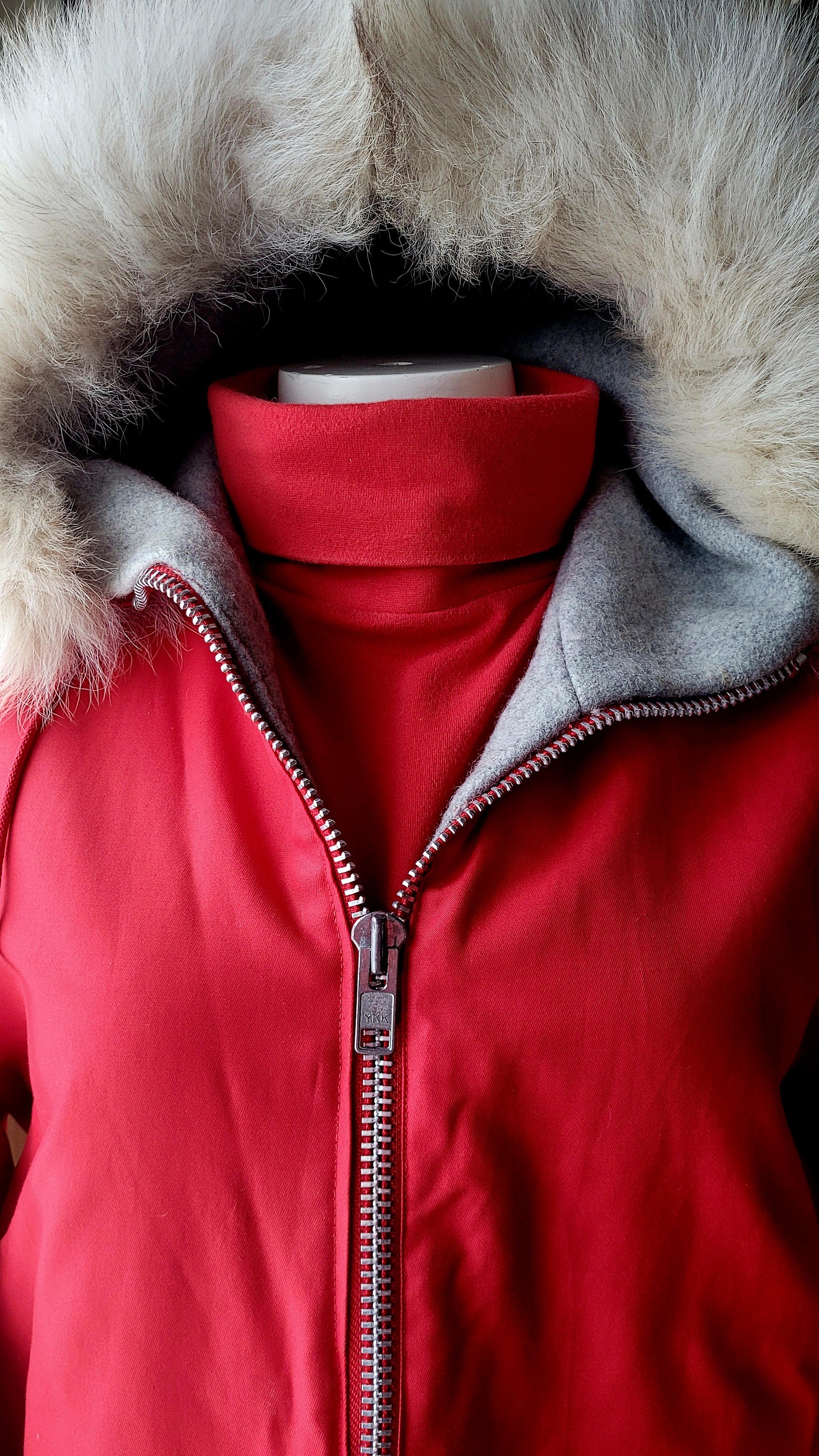 Vintage 1970s Red Eskimo Jacket Hand Embroidered Snowflakes Retro ...