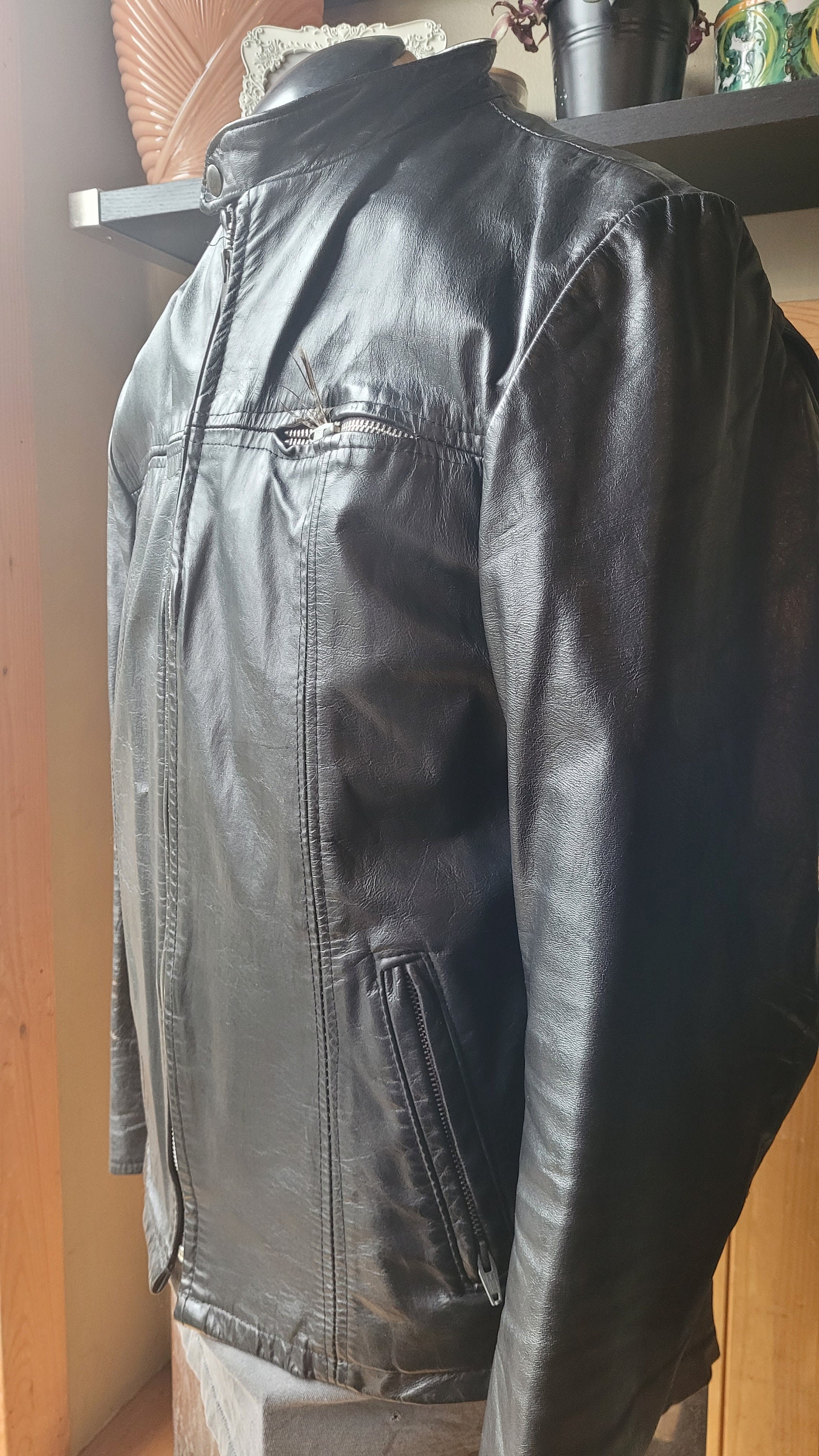 Vintage 1980s Black Leather Jacket Retro 80s Biker Jacket - Etsy