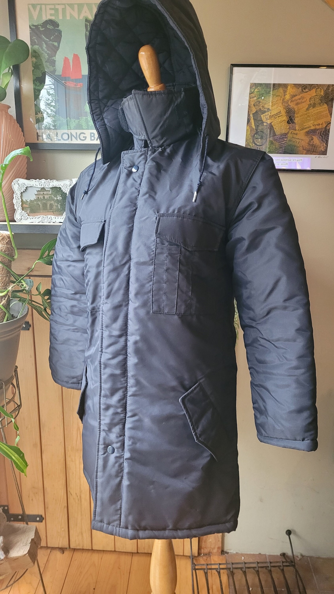 1980s Vintage Evin Telescoping Arms Winter Jacket Retro Parka RCAF Jacket Clean Velcro Size 30 ...