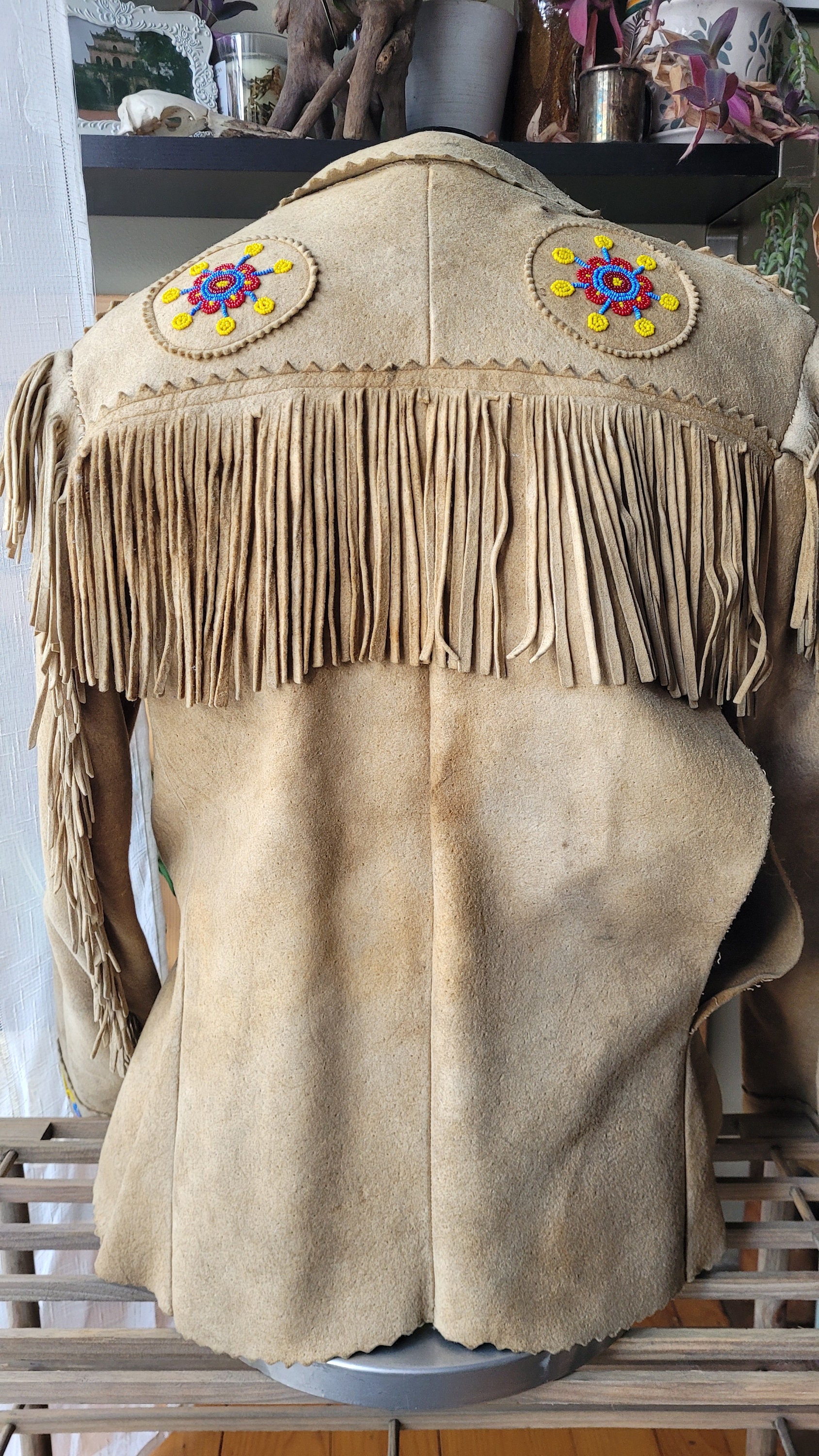 1960s Hand Sewn Caribou Hide Jacket Vintage Hand Beaded Jacket West ...