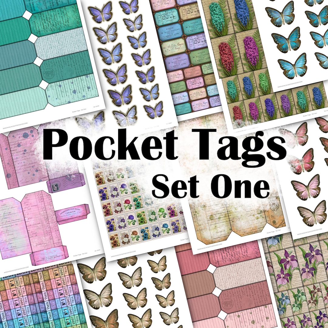 Pocket Tags - Set One - DI-10240 - Printable Digital Download - Etsy
