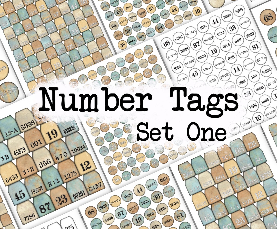 Number Tags - Set One - DI-10180 - Printable Digital Download - Etsy