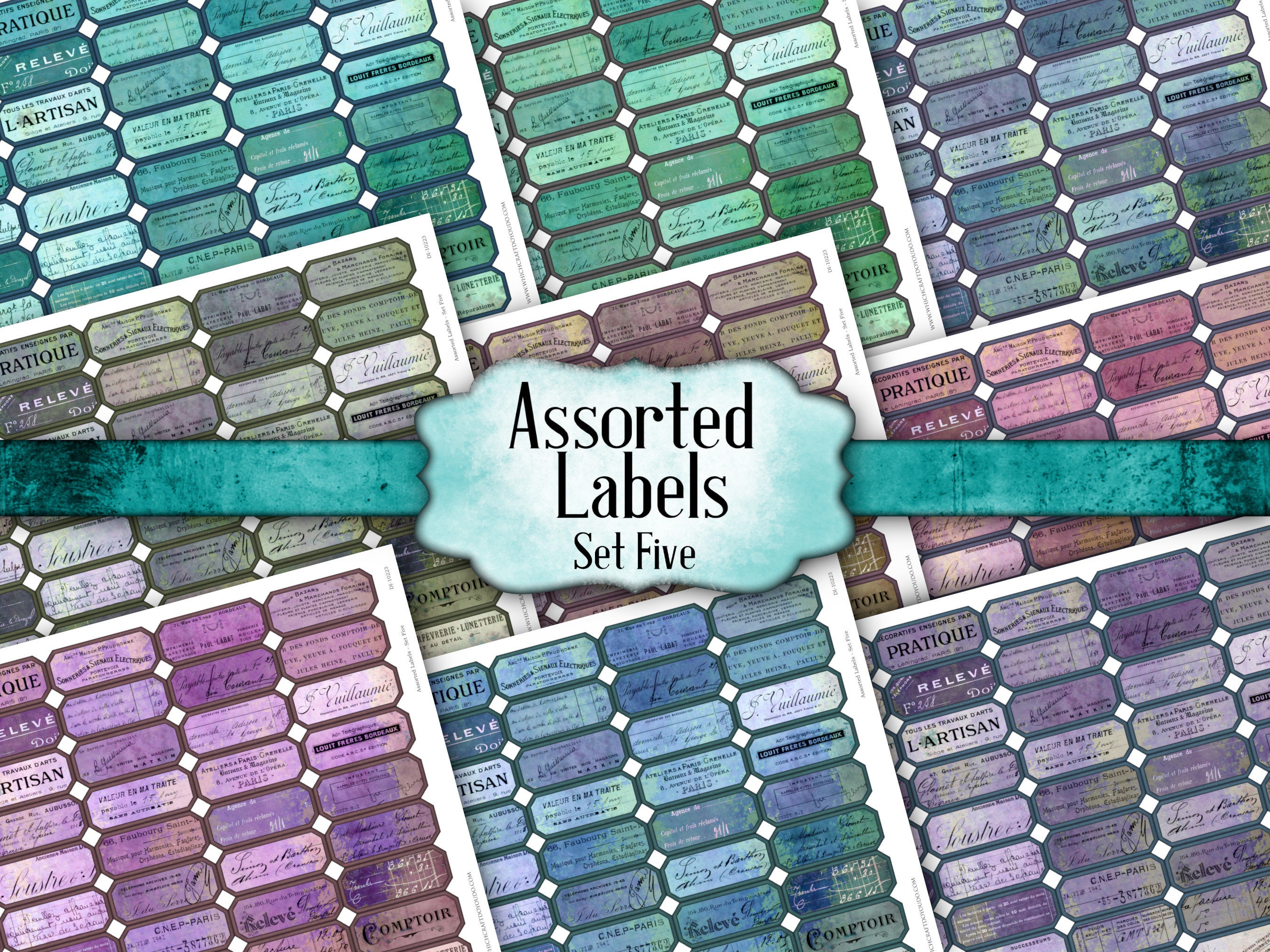 Assorted Labels - Set Five - DI-10223 - Printable Digital Download - Etsy