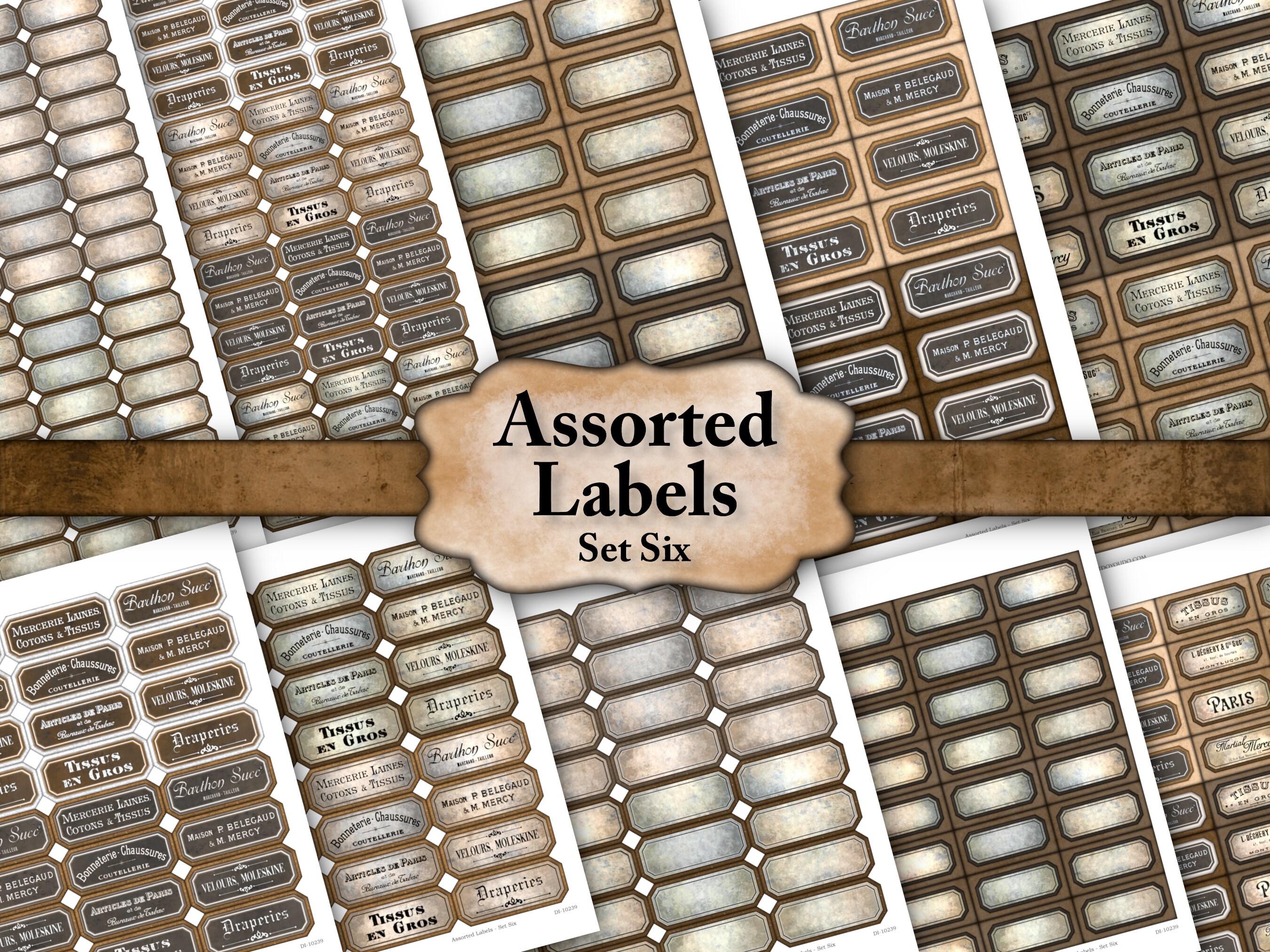 Assorted Labels - Set Six - DI-10239 - Printable Digital Download - Etsy