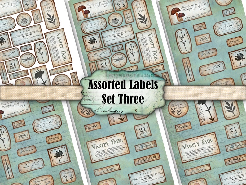 Assorted Labels - Set Three - DI-10185 - Printable Digital Download - Etsy