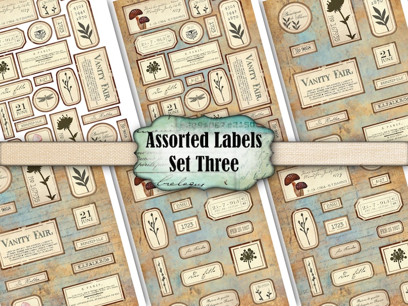 Assorted Labels - Set Three - DI-10185 - Printable Digital Download - Etsy