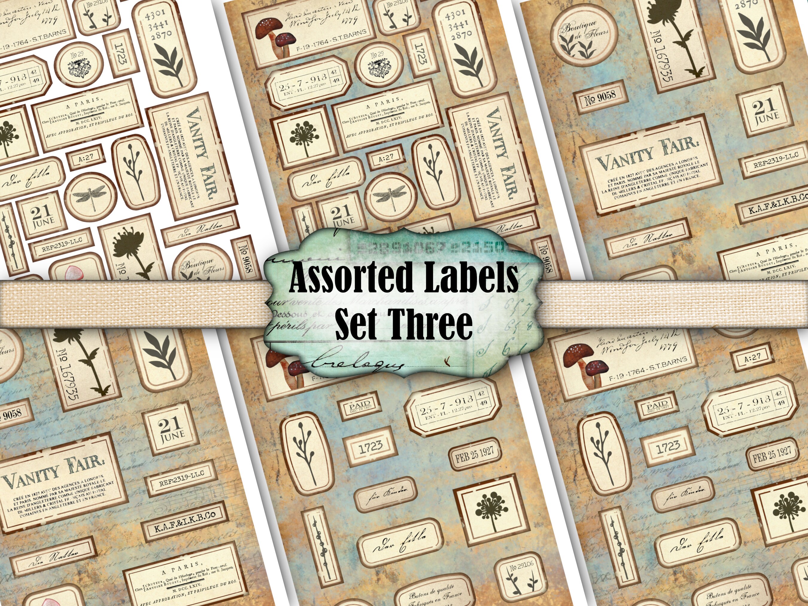 Assorted Labels - Set Three - DI-10185 - Printable Digital Download - Etsy