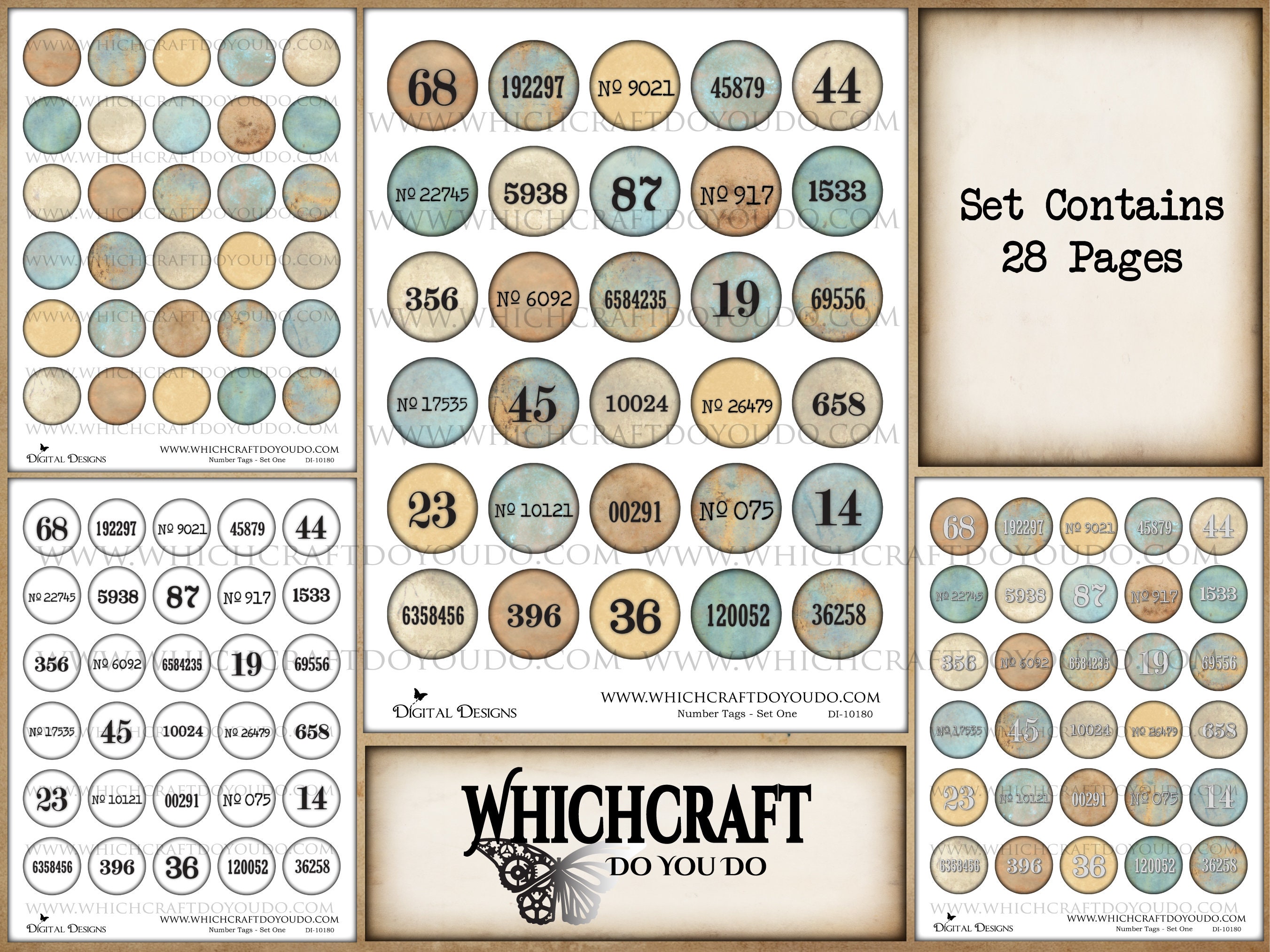 Number Tags - Set One - DI-10180 - Printable Digital Download - Etsy