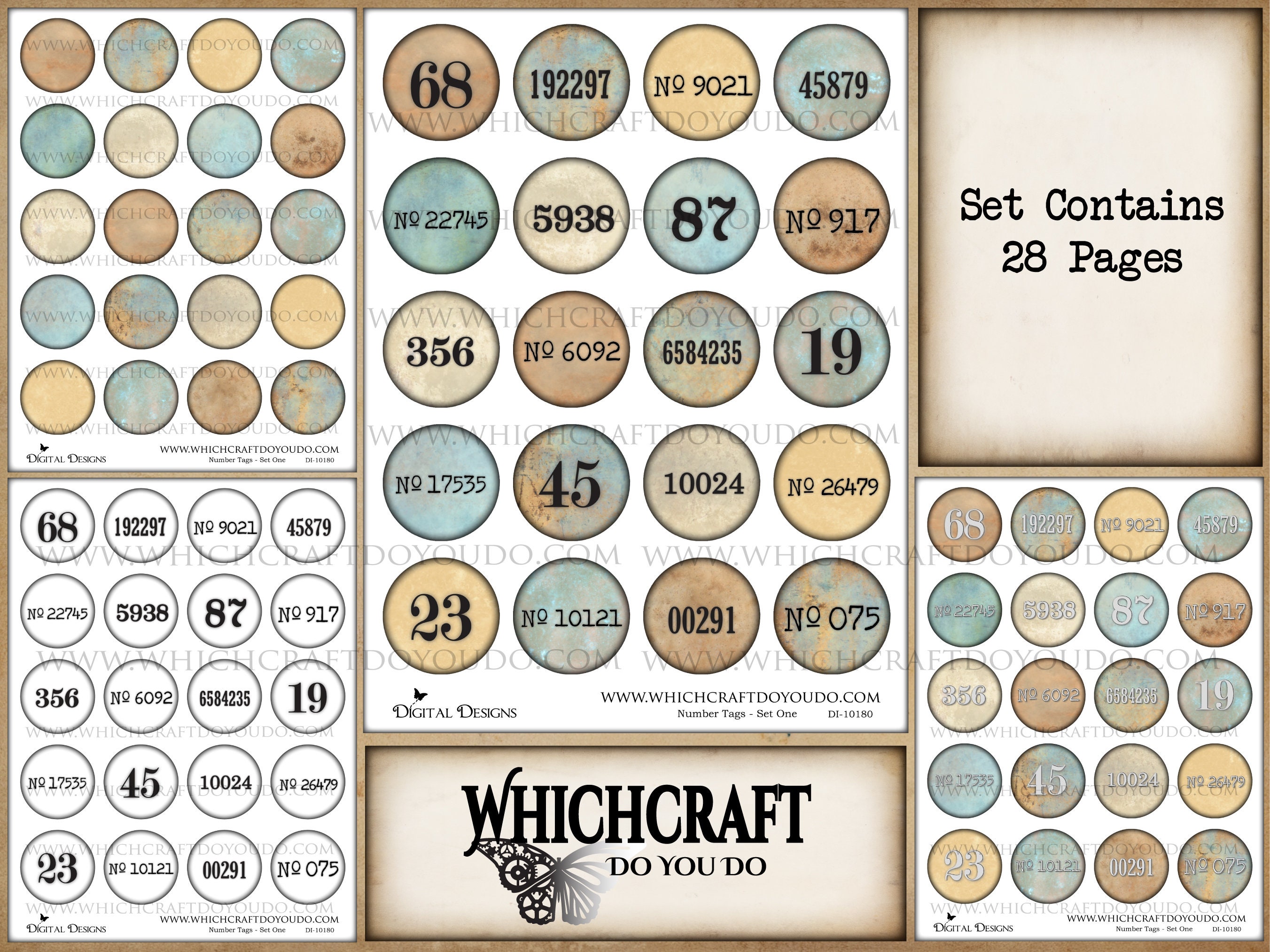 Number Tags - Set One - DI-10180 - Printable Digital Download - Etsy