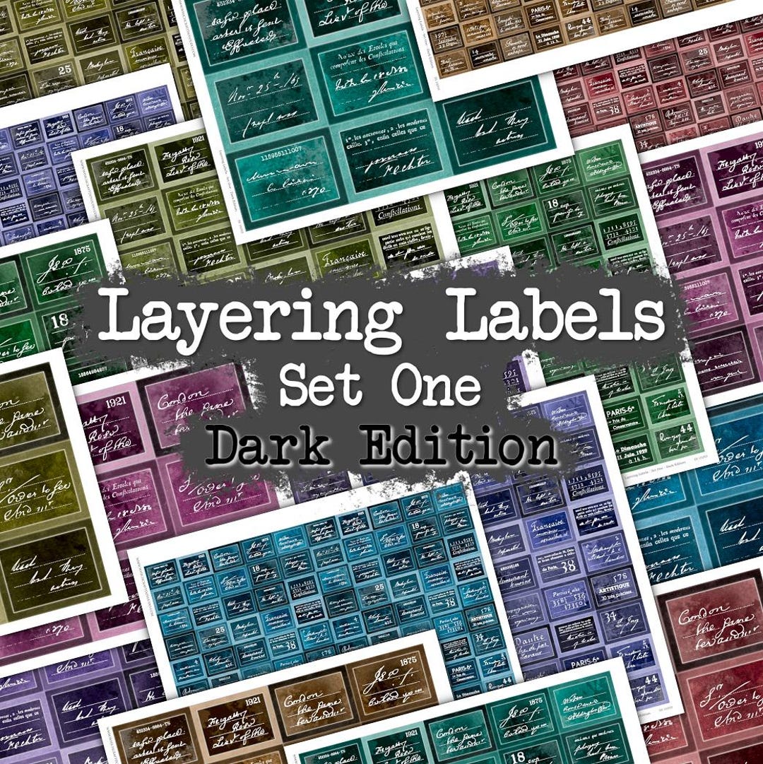 Layering Labels - Set One - Dark Edition - DI-10293 - Printable Digital ...
