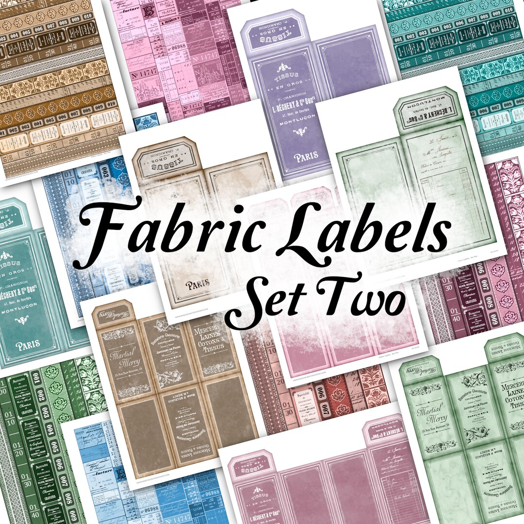 Fabric Labels - Set Two - DI-10145 - Printable Digital Download - Etsy