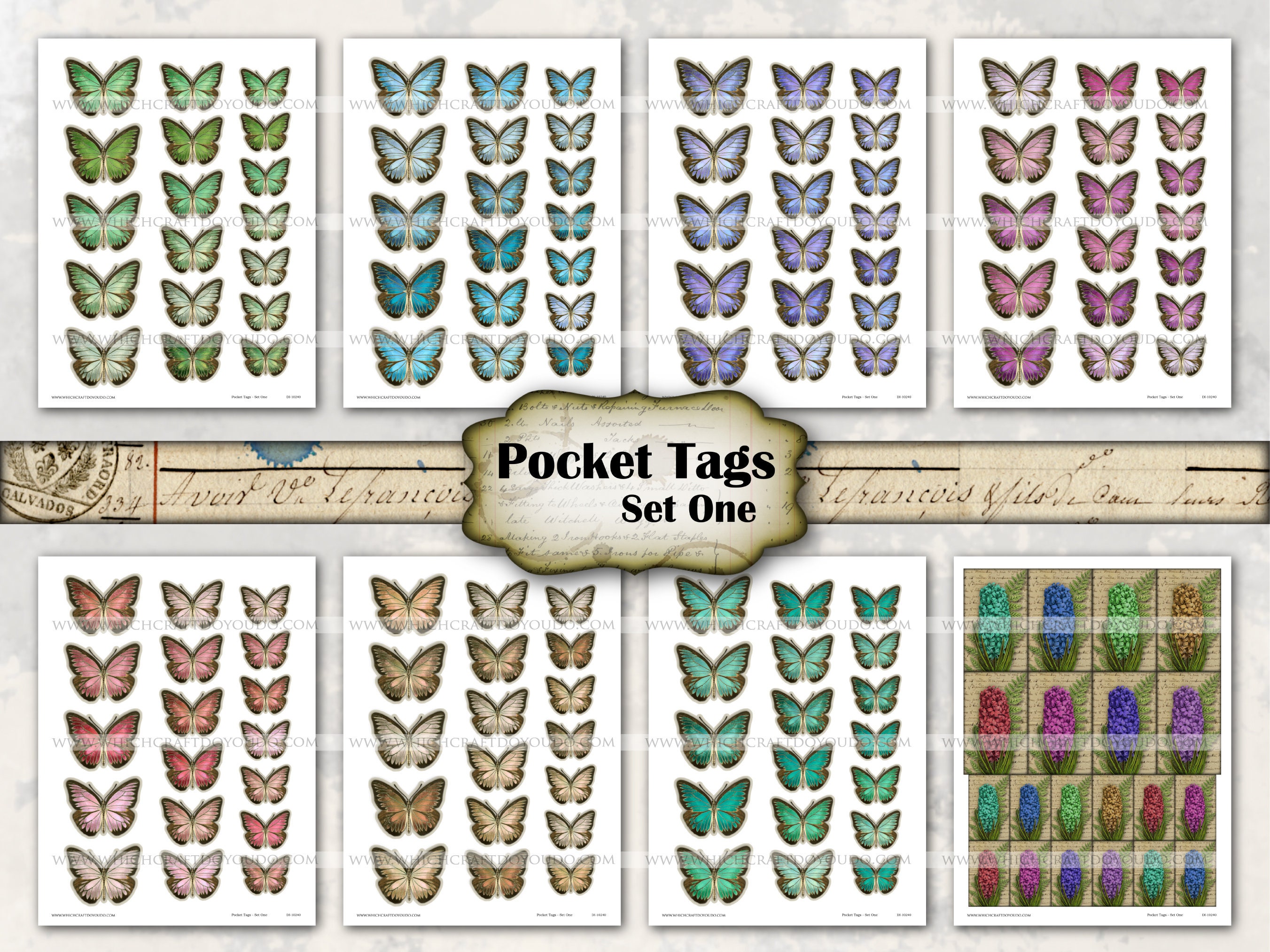 Pocket Tags - Set One - DI-10240 - Printable Digital Download - Etsy
